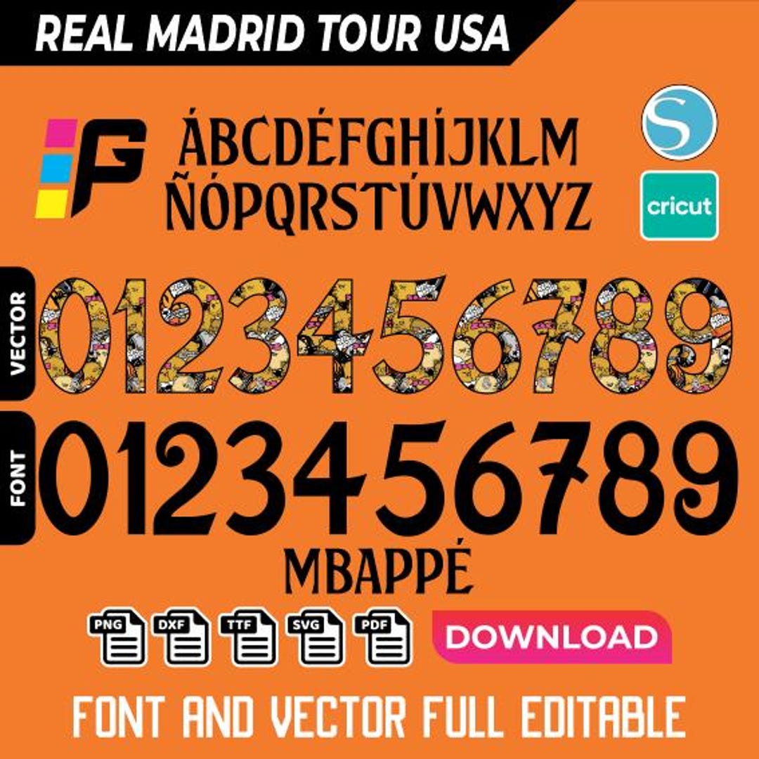 Font Vector Real Madrid Especial 2024 Pdf, Svg, Ttf, Png, Dxf - Etsy