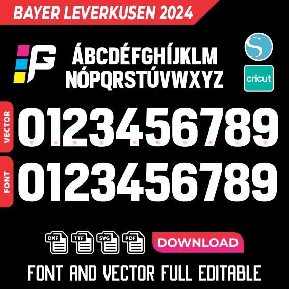 Font Vector Bayer Leverkusen 2024 Pdf, Svg, Ttf - Etsy