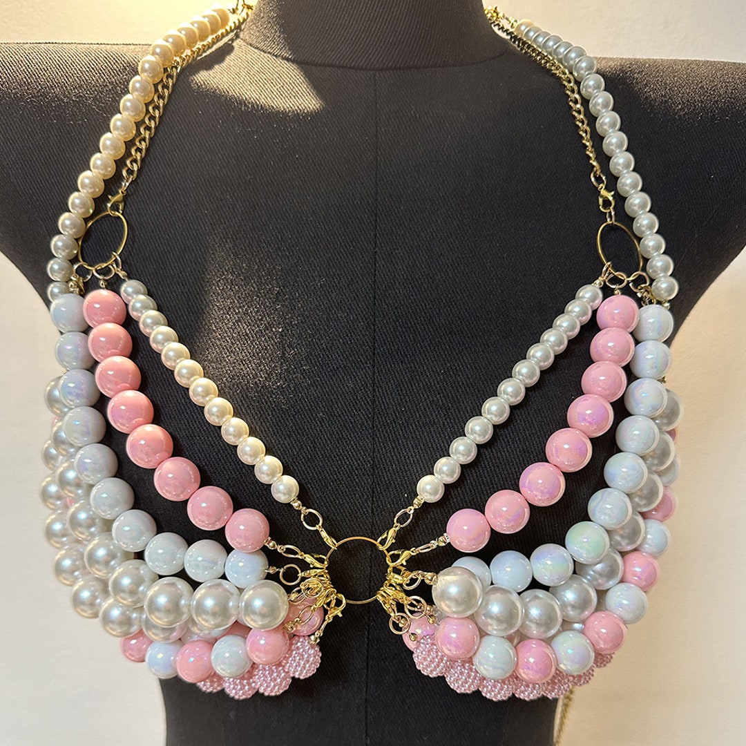Sexy Bikini Chain Belly Chains Handmade Pearl Body Chain Jewelry Bra ...