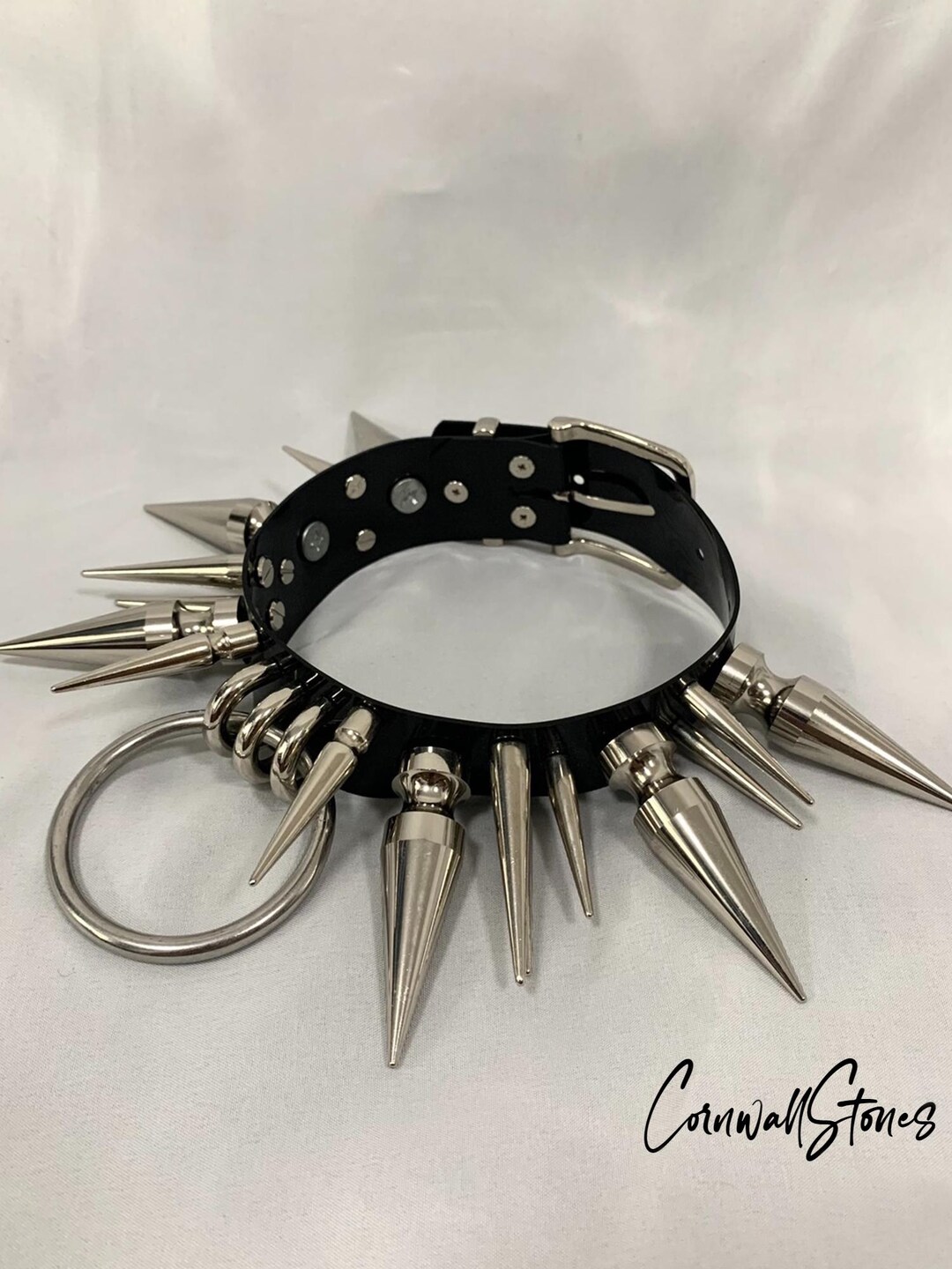 Handmade Spiked Leather Choker: Gothic Studded Collar - Etsy
