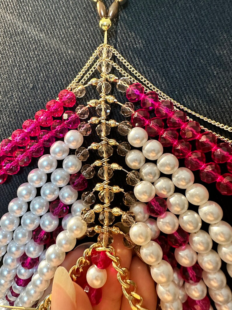 Handmade Pearl Body Chain Jewelry Bralette. Bridal Body Jewelry. Pearl ...