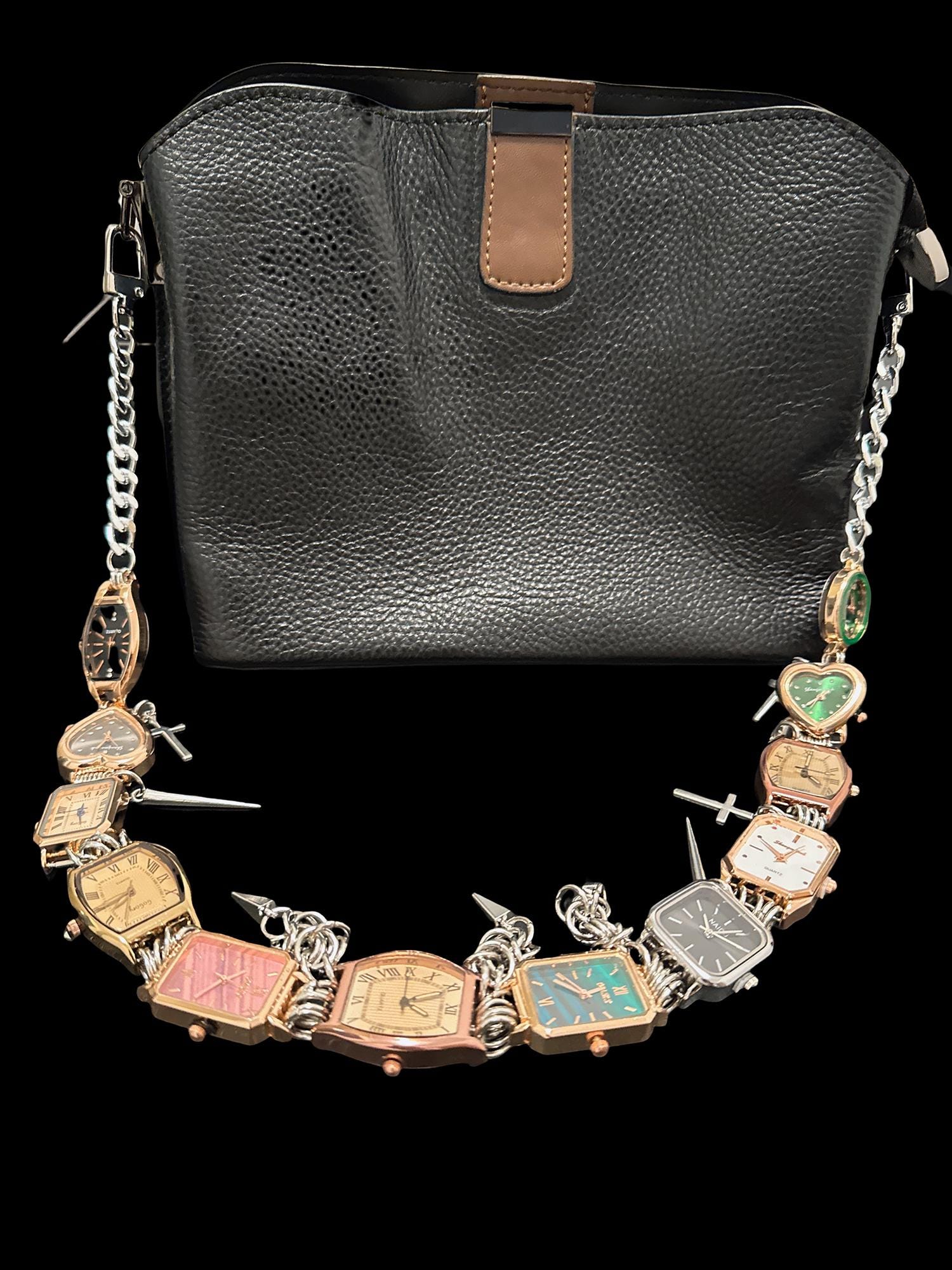 Handmade Vintage Watch Purse Straps Chain ,unique Upcycled Watch ...