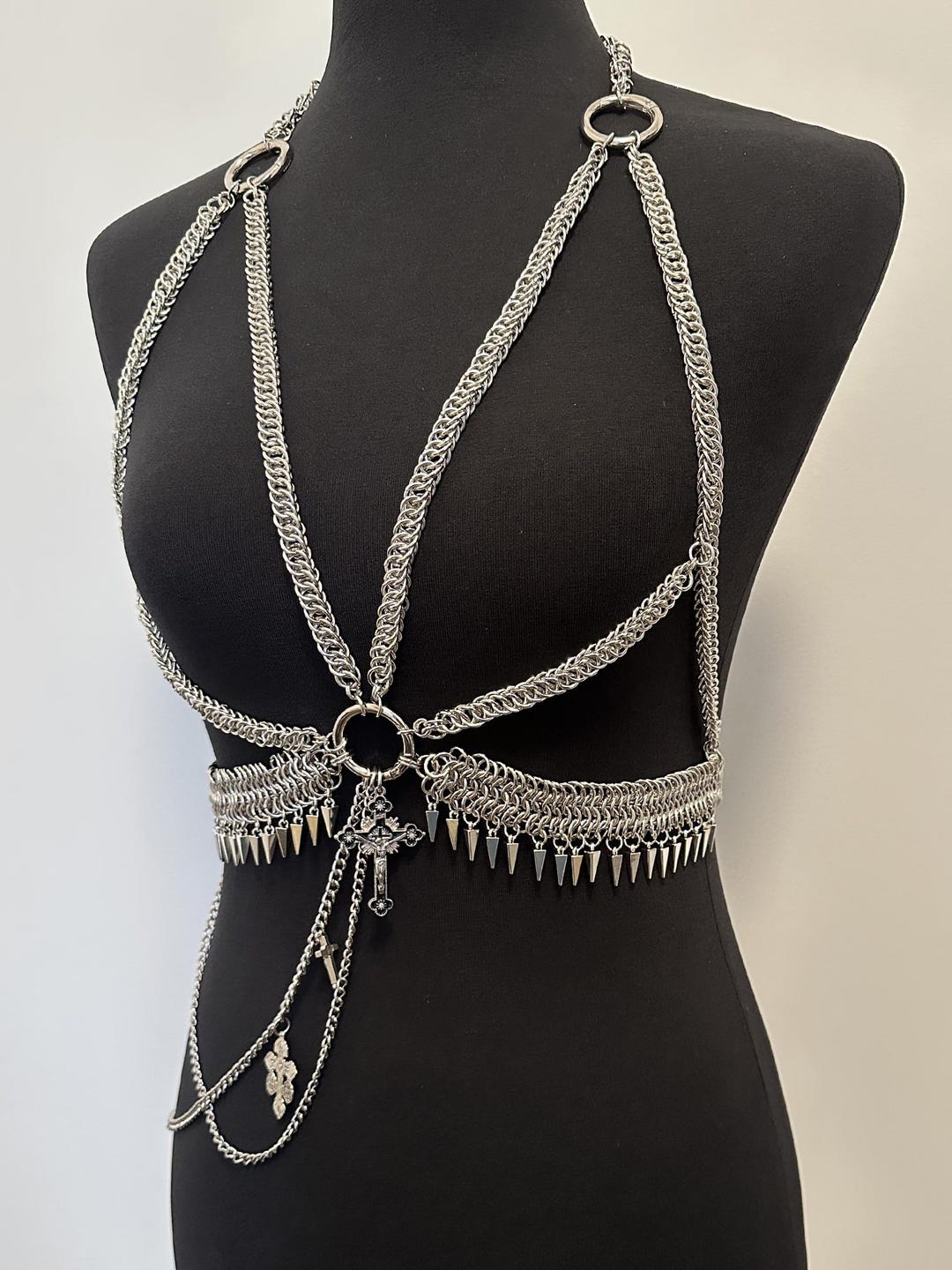 Chainmail Chain Harness Gothic Punk Body Chain Harness ,silver Metal ...