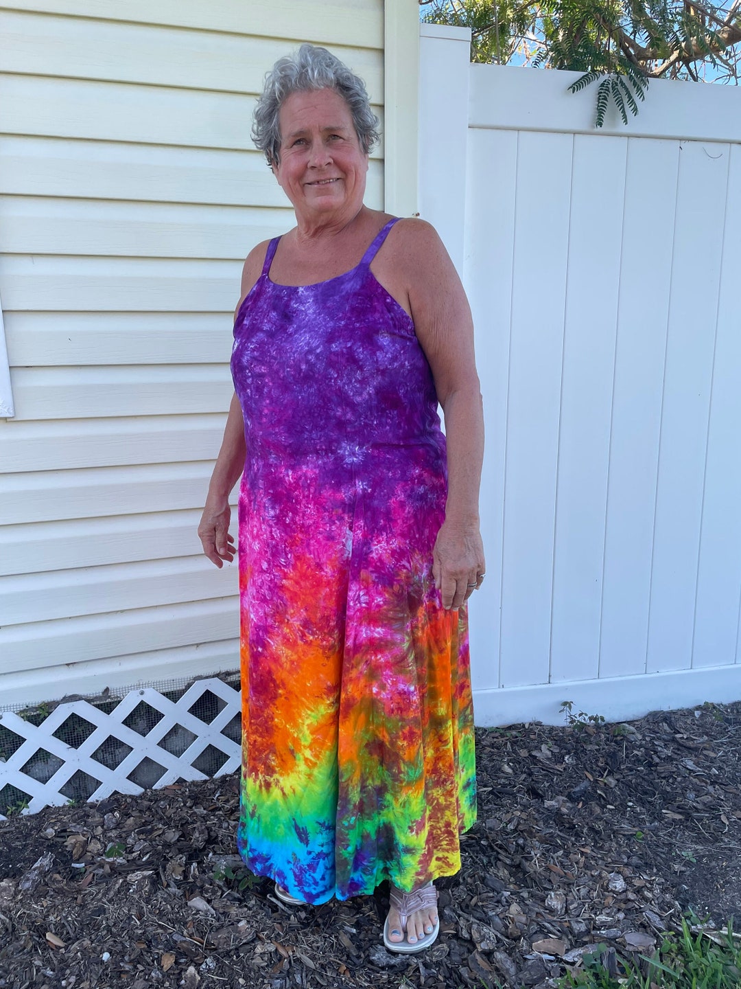 Bright Falling Rainbow Long Flow Rayon Dress - Etsy