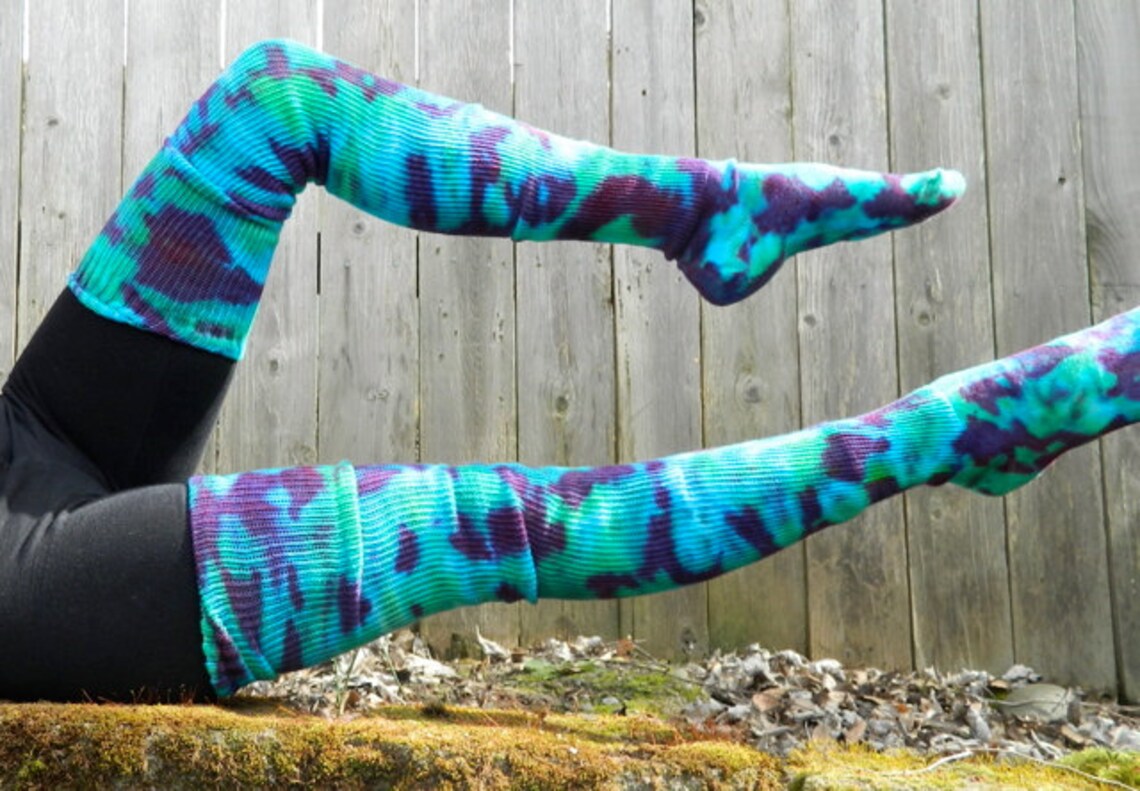 New RASPBERRY ICE Tiedyed Thigh High Cotton Leg Warmer Socks - Etsy