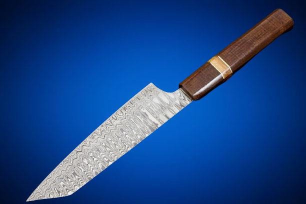 Chef Knife Damascus HAND FORGED Long Lasting Durable Edge Premium Wood ...