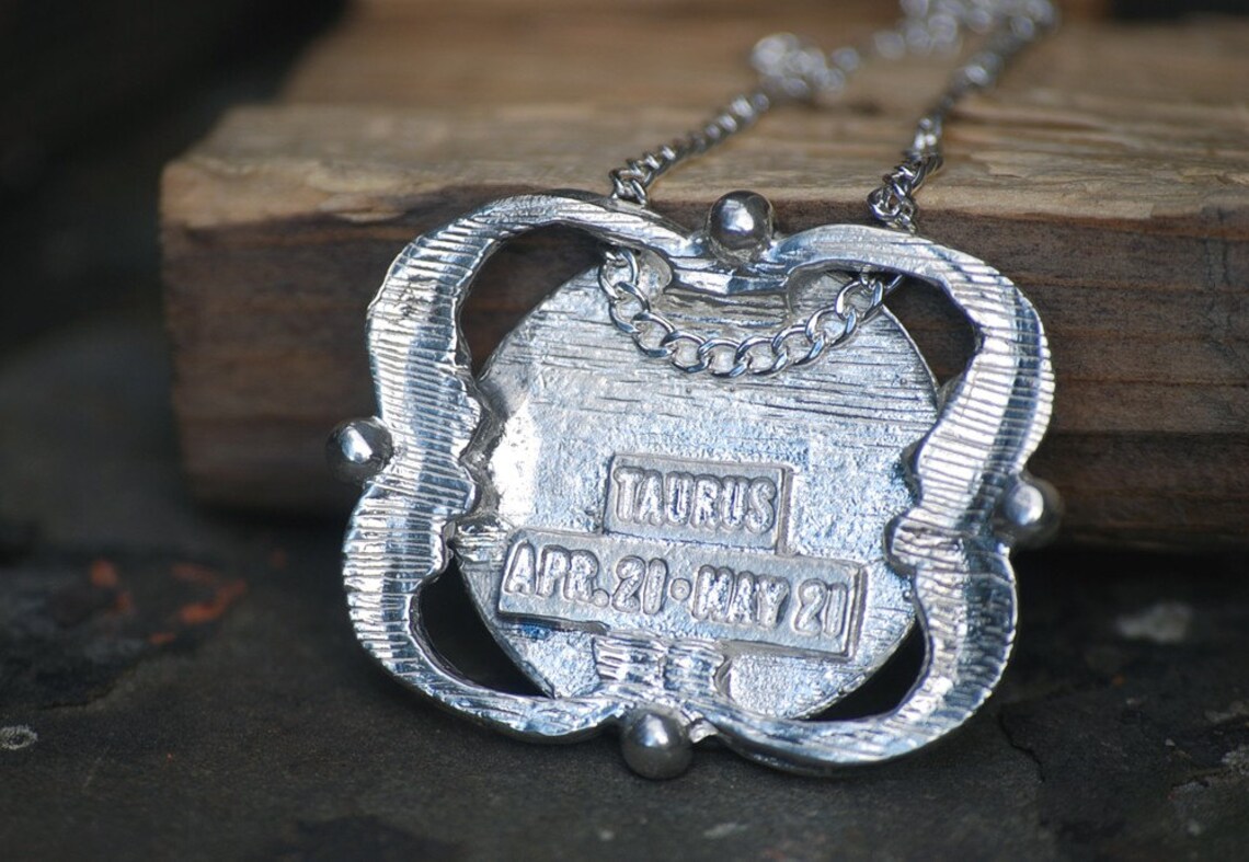 Taurus Pendant Medallion Necklace Astrology Zodiac Sign | Etsy
