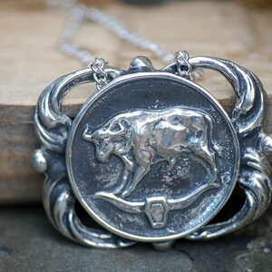 Taurus Pendant Medallion Necklace Astrology Zodiac Sign - Etsy