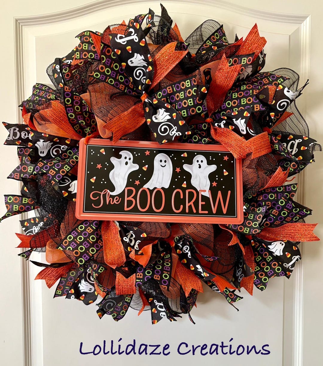 Boo Crew Halloween Wreath - Etsy