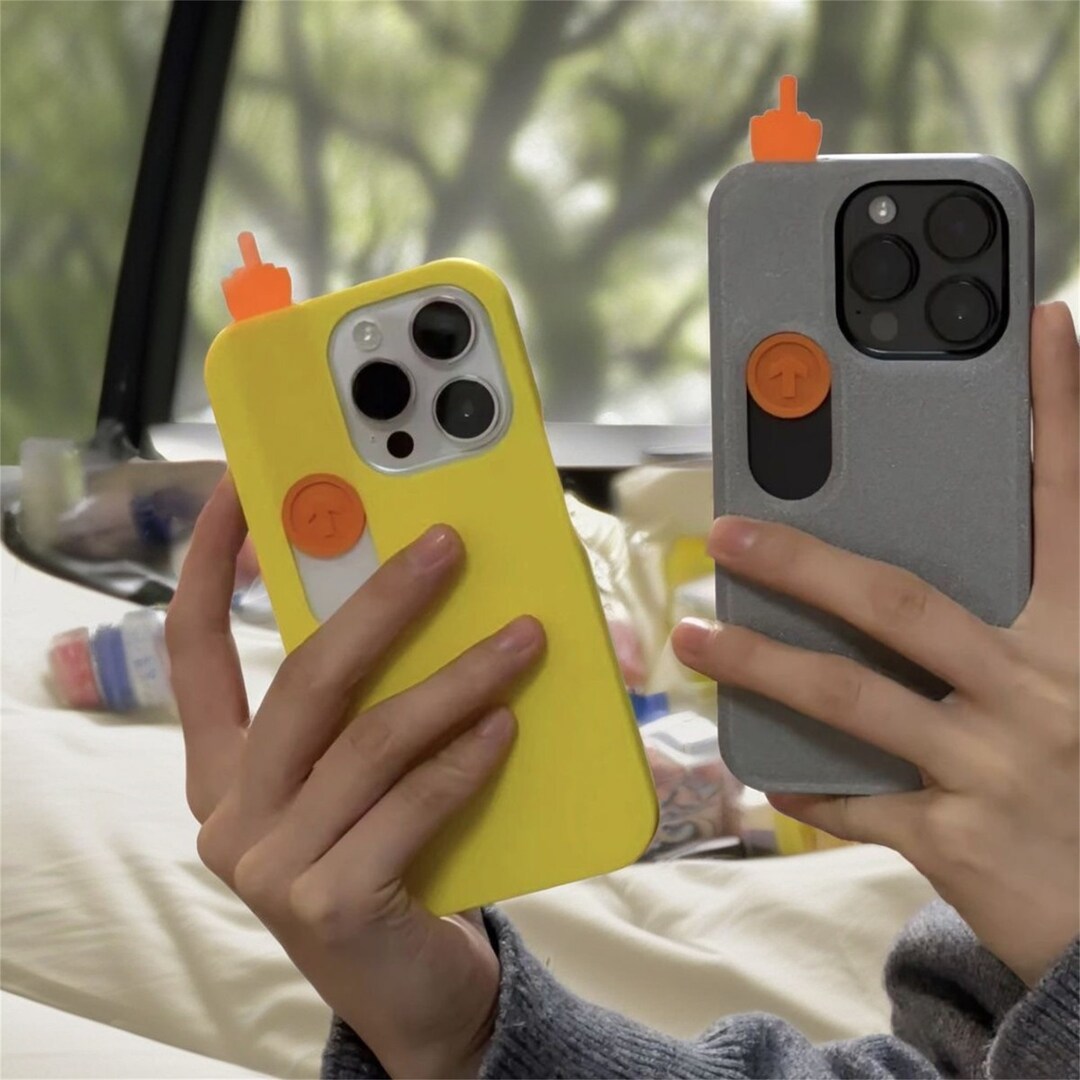 New 3D Printed Sliding Middle Finger Phone Case for iPhone 15 14 13 12 ...