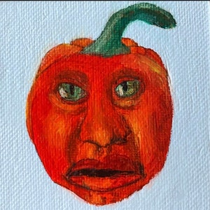 3x3” Pepper Man Oil Painting - Etsy