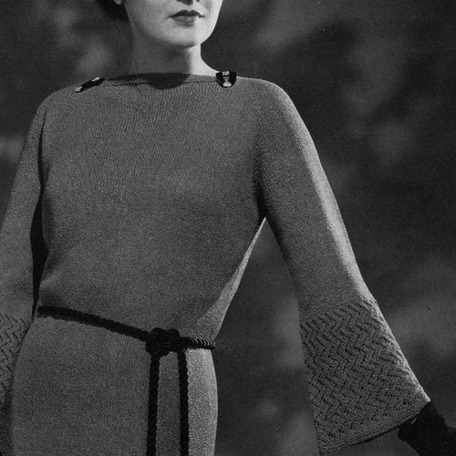 1930s 1934 Benedictine Knit Tunic Blouse and Skirt Set PDF - Etsy