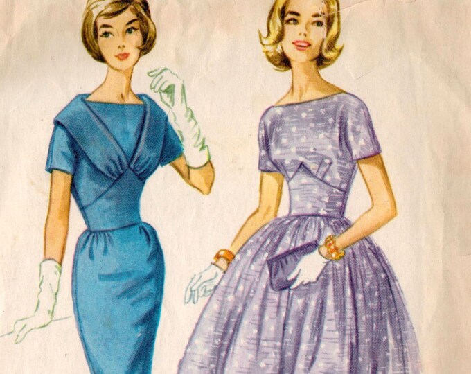 Vintage 1960s Adorable Midriff Dress Sewing Pattern- Size 14 Bust 34 ...