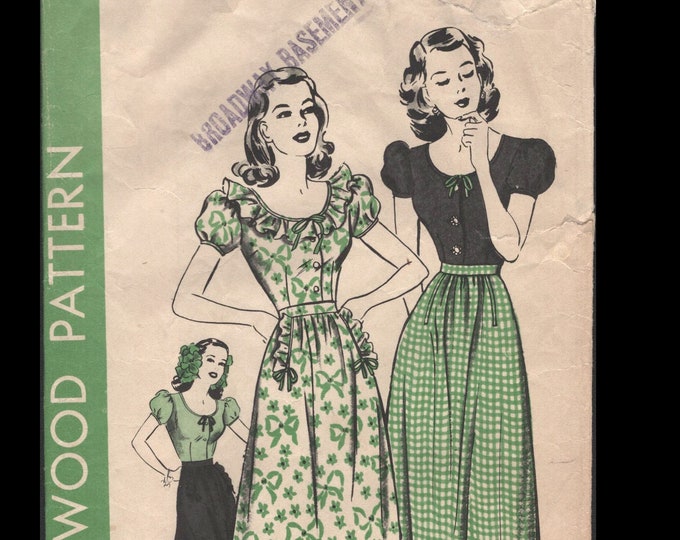 TLC Vintage 1940s Blouse and Skirt Outfit- Size 14- Bust 32- Hollywood ...