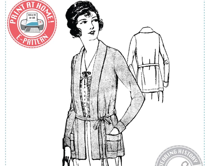 E-pattern Early 1920s SEWING PATTERN Knit Cardigan Sweater | Etsy