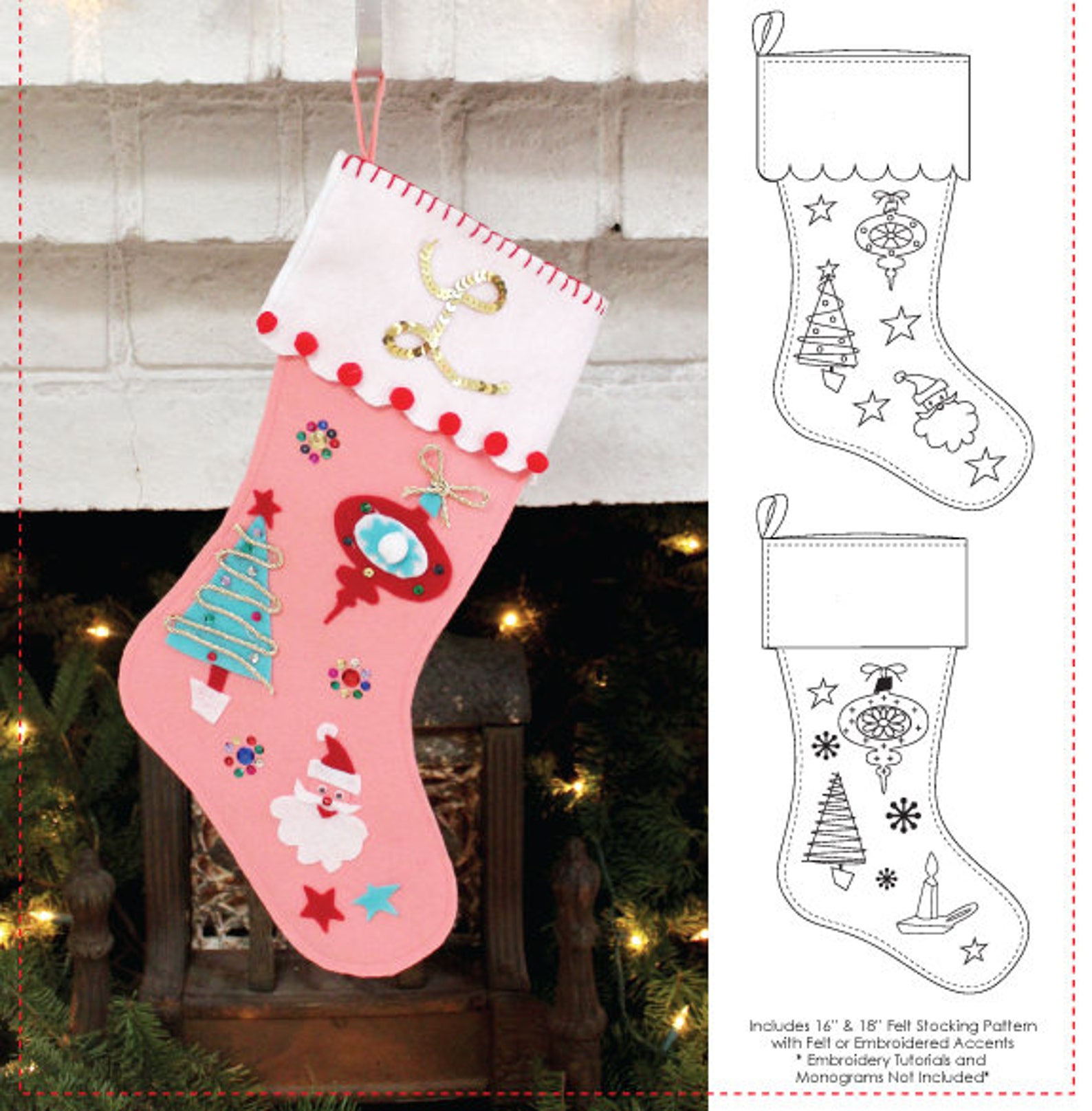 E-PATTERN- 1950's Novelty Felt Stocking Pattern- Wearing History Mid ...