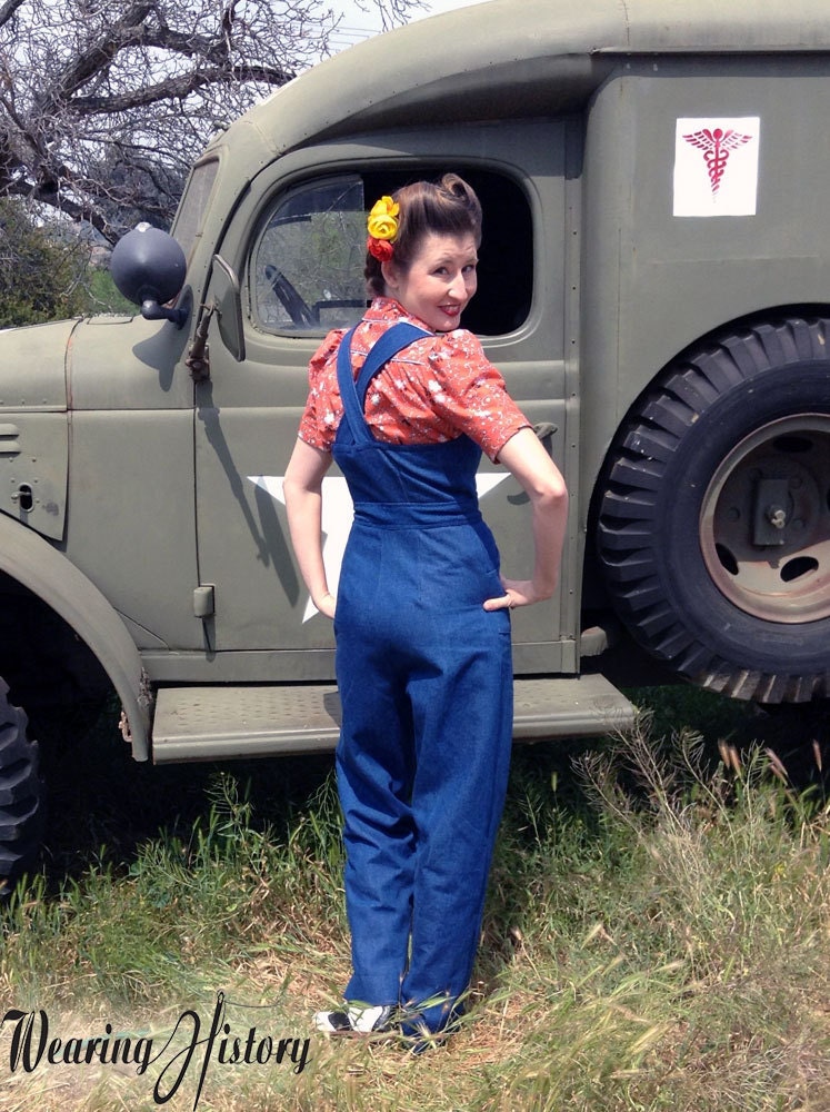E-pattern Size B WWII Homefront 1940s Overalls Playsuit & - Etsy