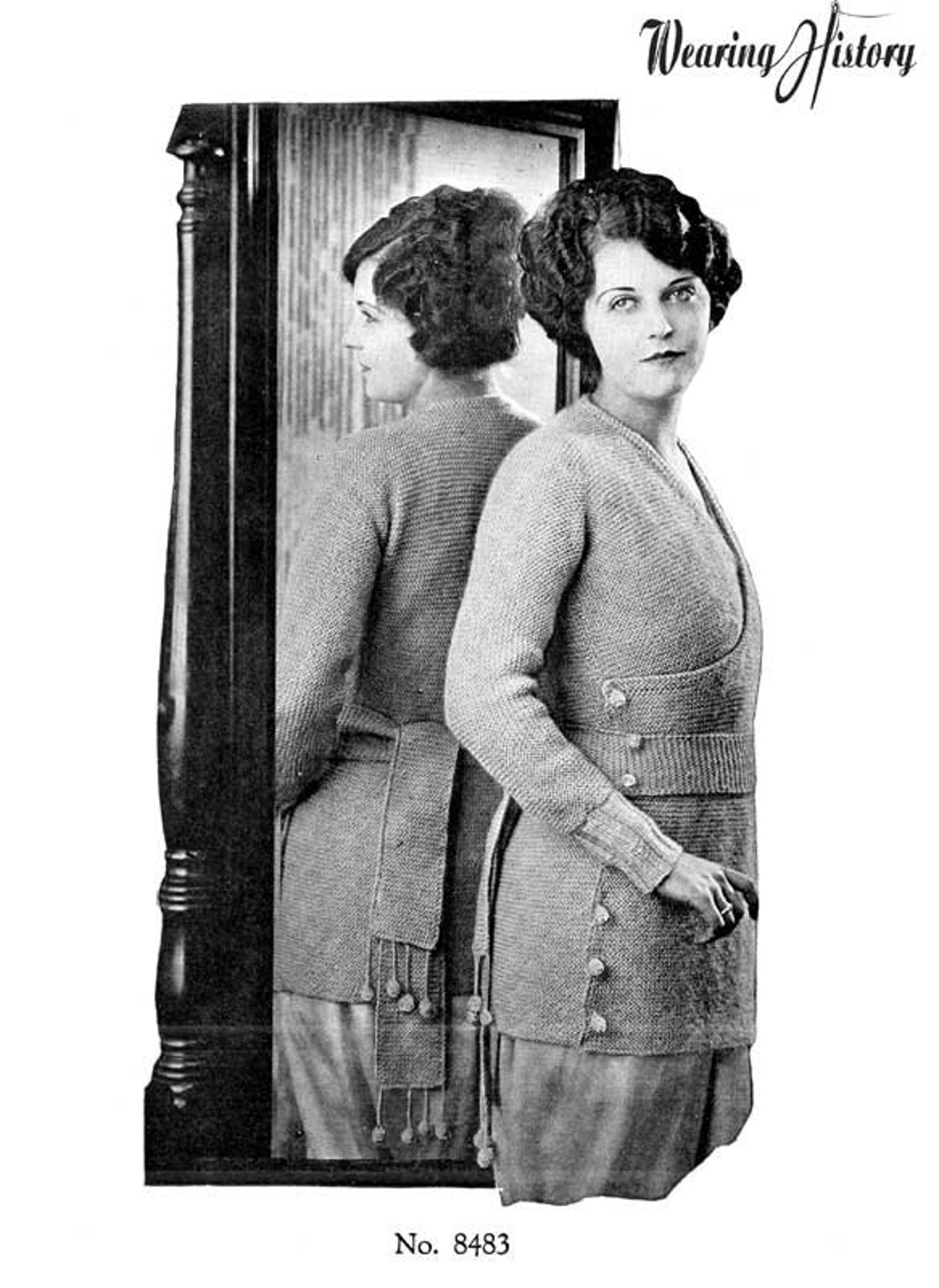 1920s Clever Buttoning Sweater Knitting E-pattern- PDF Knitting Pattern ...