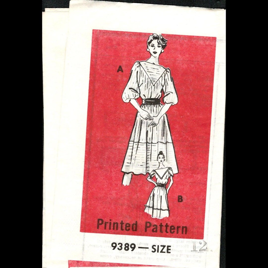 Vintage 1980s Iconic 1980s Dress Pattern With Puffed Sleeves Etsy vintage-1980s-iconic-1980s-dress-pattern-with-puffed-sleeves-etsy