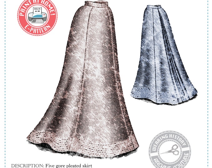 1890s Split Riding Skirt Sewing Pattern | Victorian Cycling Skirt ...