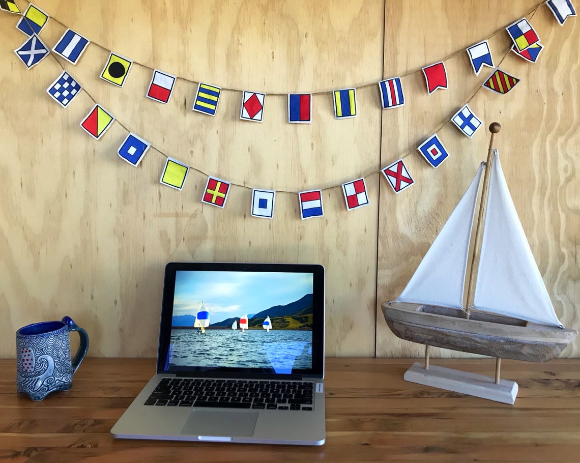 Nautical Flags garland A-Z Tiny flags | Etsy