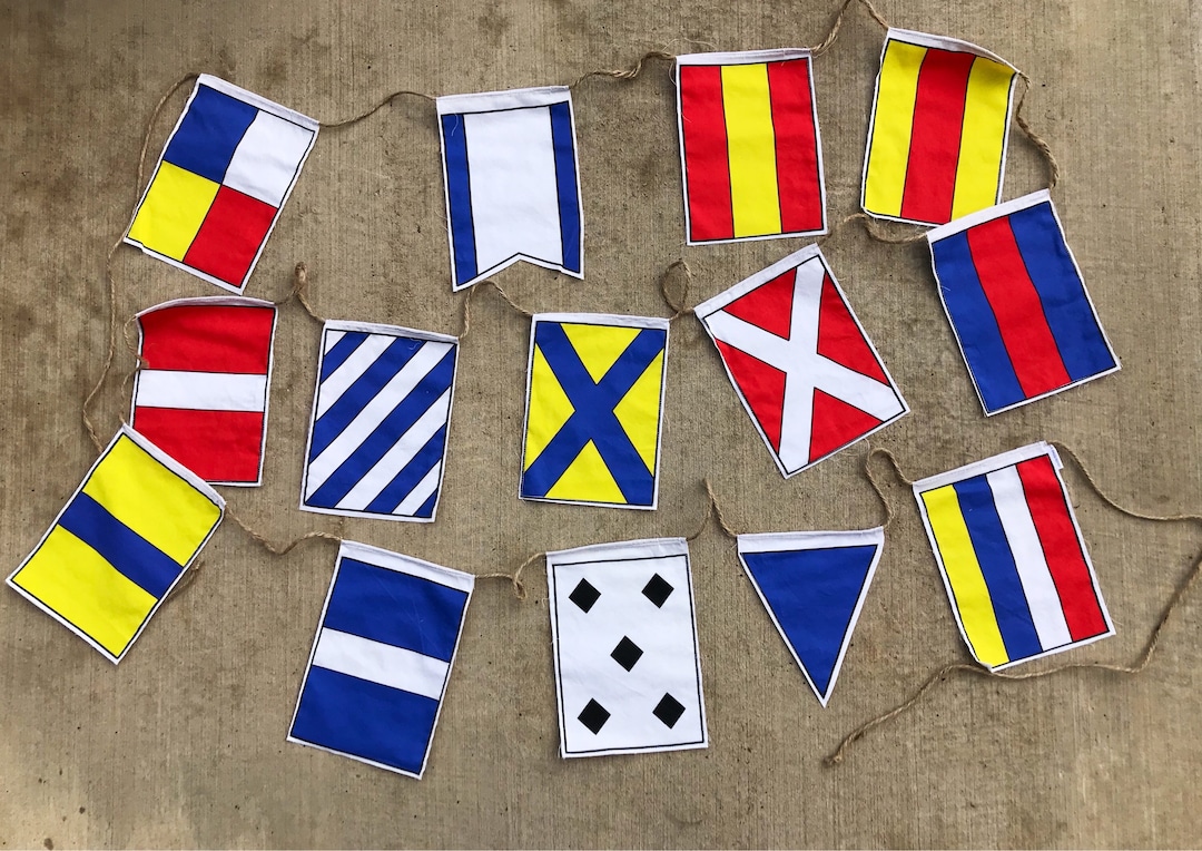 Nautical Numbers Flag Garland, Large - Etsy