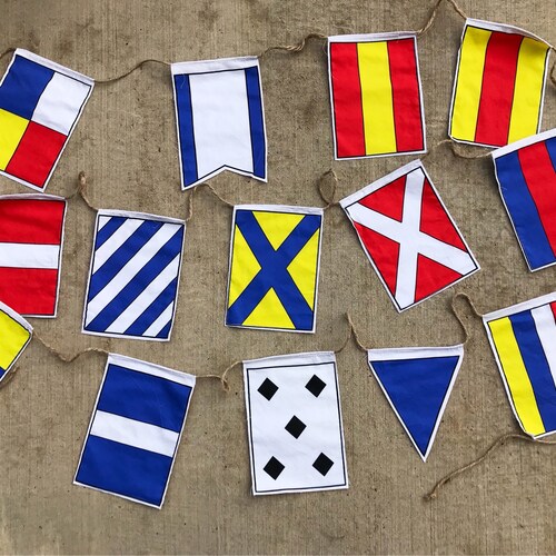 Nautical Flags Garland A-Z Large Flags - Etsy