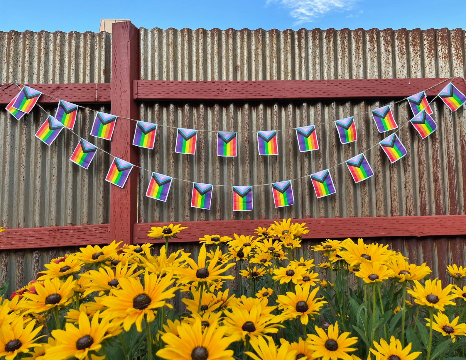 Progress Pride Flag Garland- Small Flags - Etsy