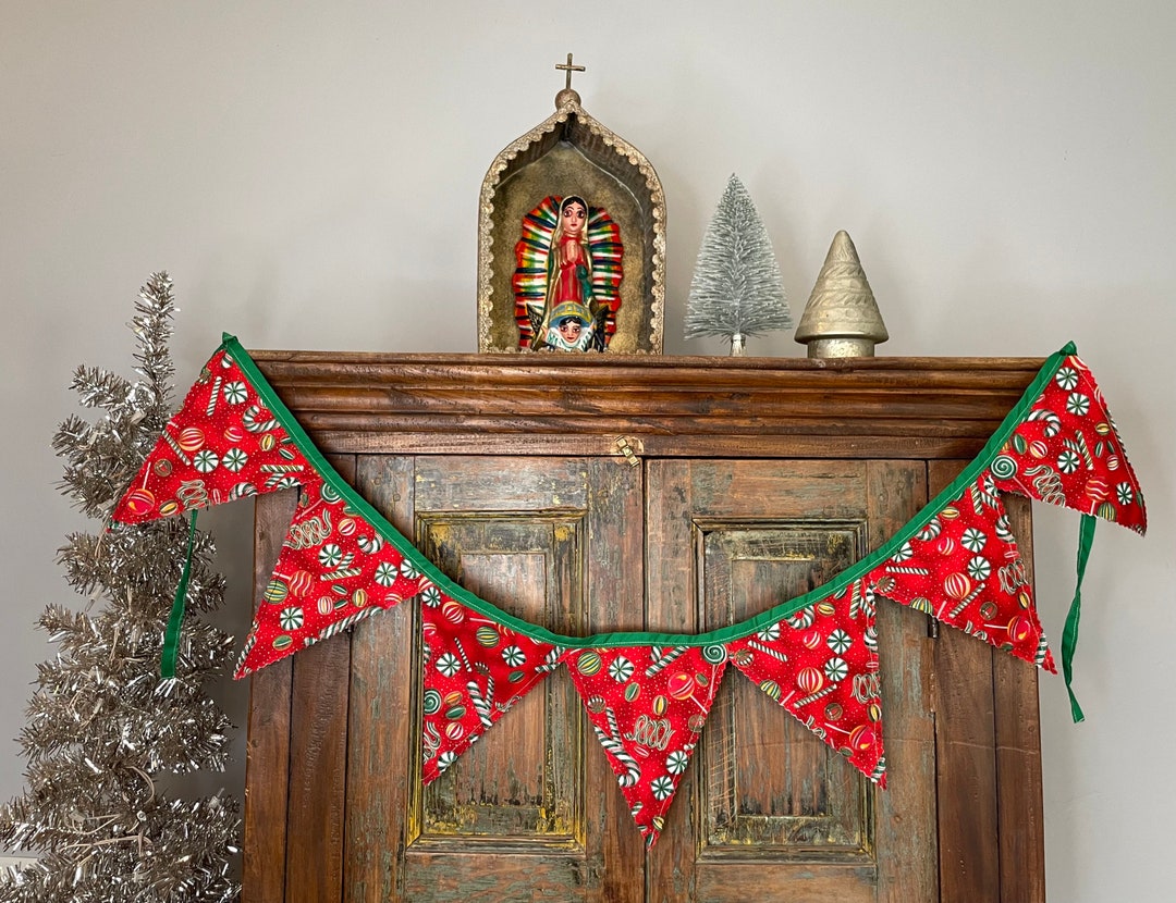 Christmas Holidays Fabric Bunting 2, 4 Ft, Green - Etsy