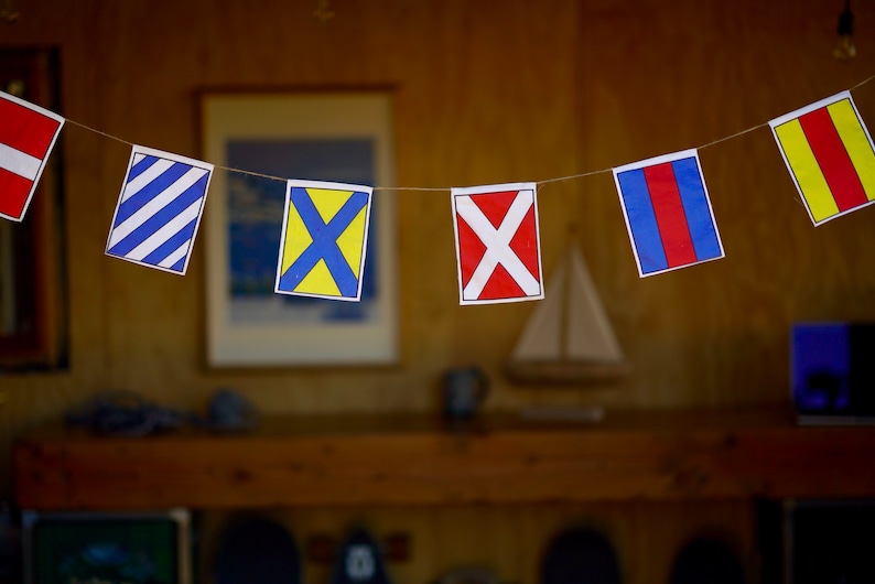 Nautical Numbers Flag Garland, Large - Etsy