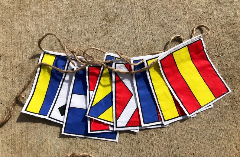 Nautical Numbers Flag Garland, Small - Etsy
