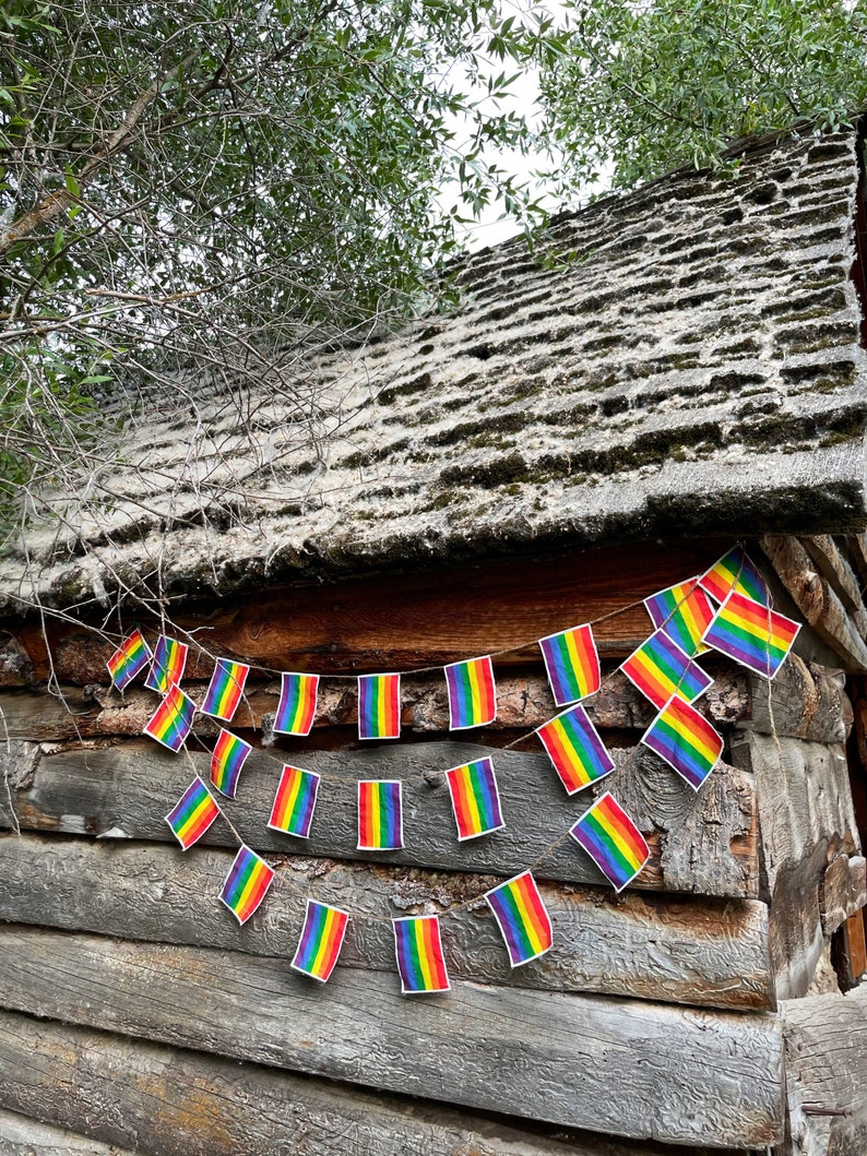 Pride Flag Garland- Small Flags - Etsy