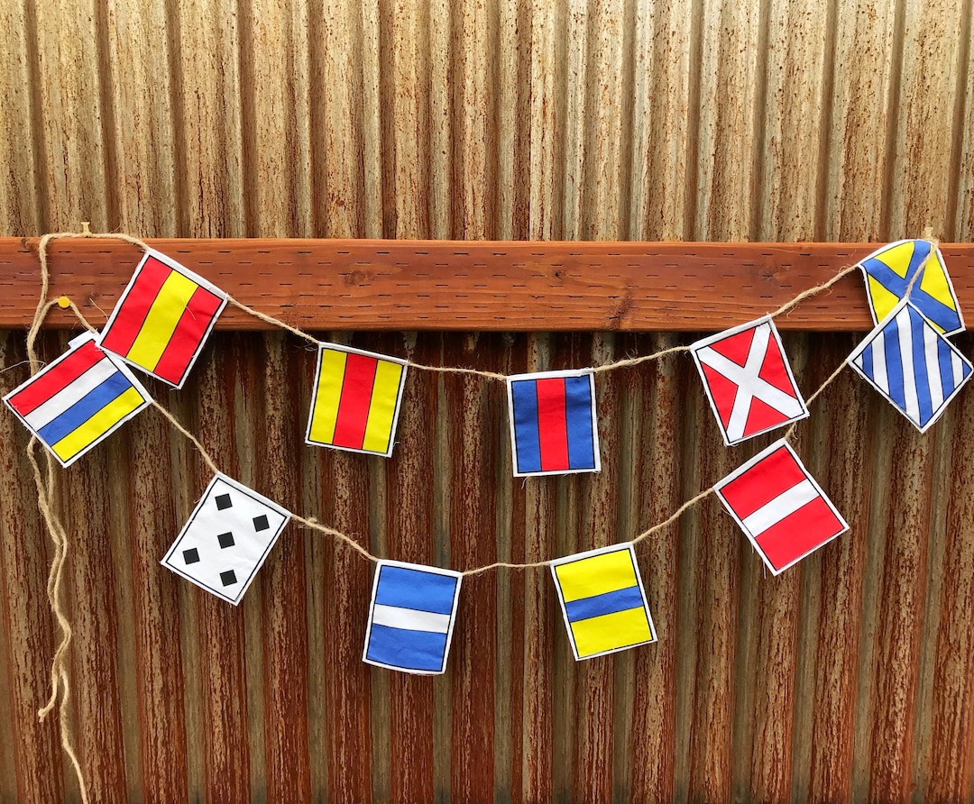 Nautical Numbers Flag Garland, Small - Etsy
