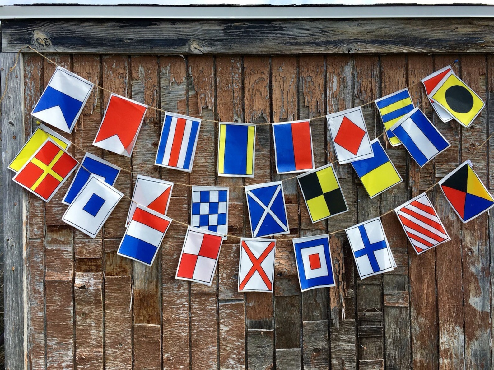 Nautical Flags garland A-Z Large flags | Etsy