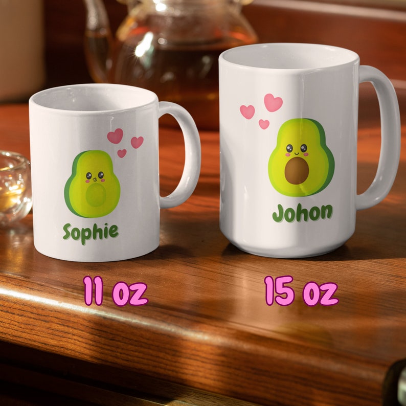 Avocado Couple Mug Set, Custom Couple Mug, Funny Couples Coffee Mugs ...