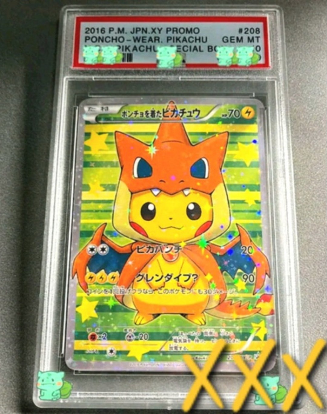PSA 10 Poncho-wearing Pikachu Charizard 208 Pokemon Proxy Card w/ Slab ...