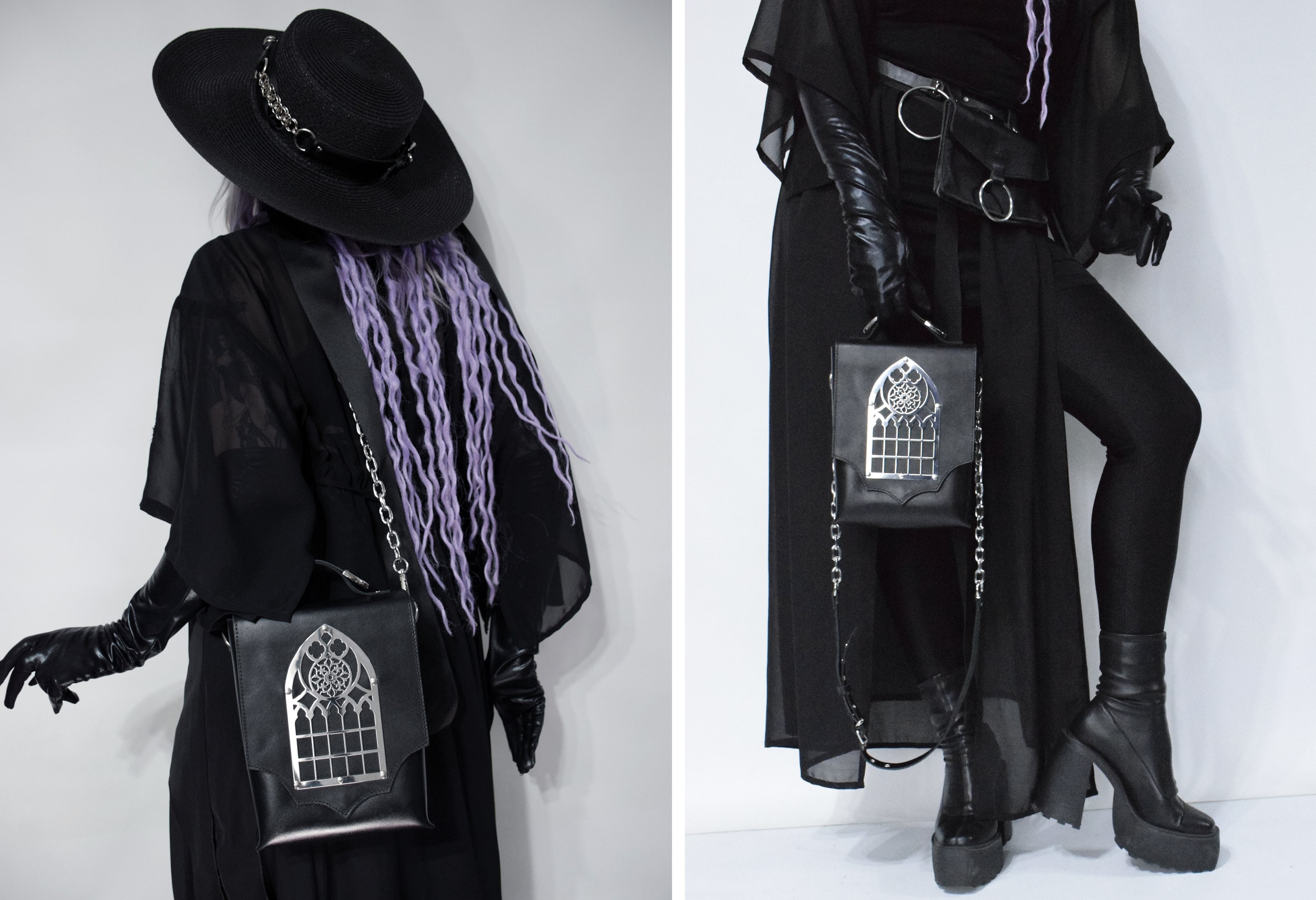 CATHEDRAL ARCH Leather Shoulder Bag: Gothic Architectural Handbag ...
