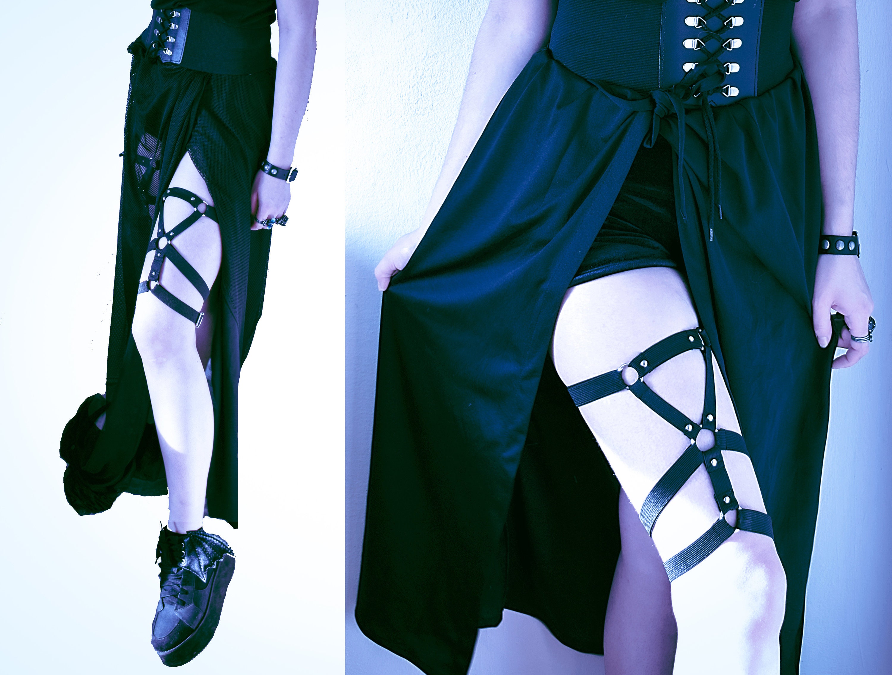 YV THIGH GARTERS: Elastic Thigh Harness, Garter Leg Belts - Etsy