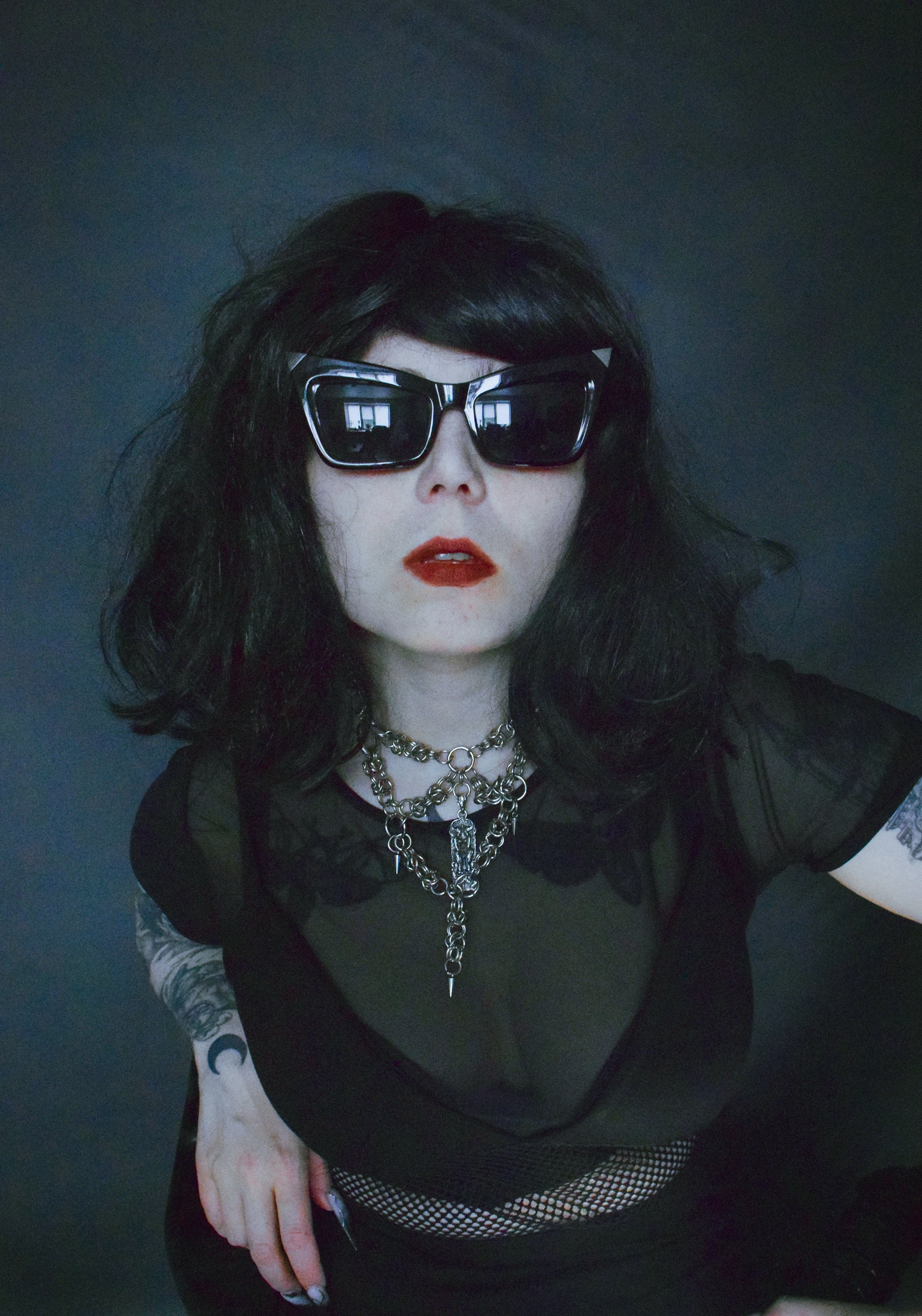 GEMINOS CHAINMAIL CHOKER: Chainmail Necklace With Metal Pendant, Spike ...