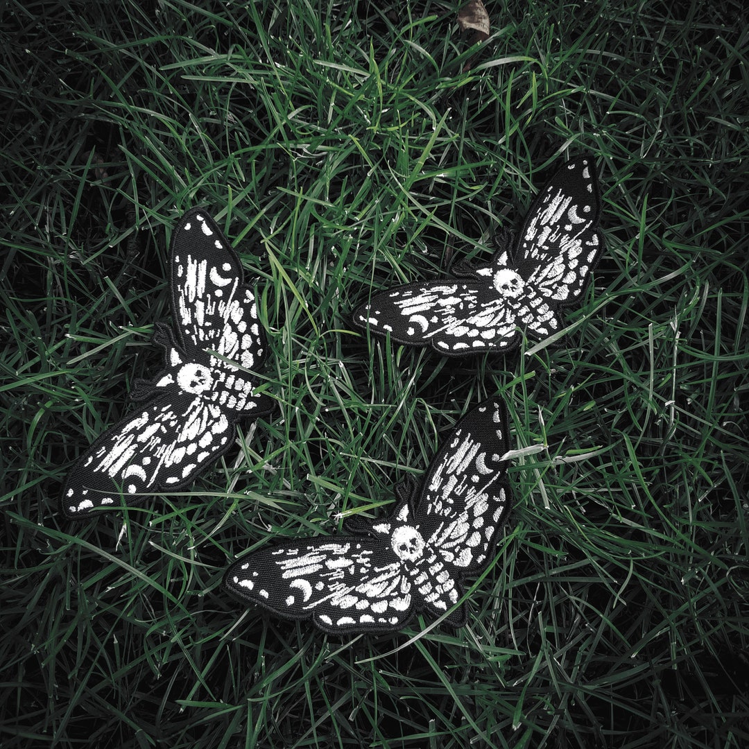 Death's-head Patch: Black and White Moth Patch, Hawkmoth by Madelephant - Etsy