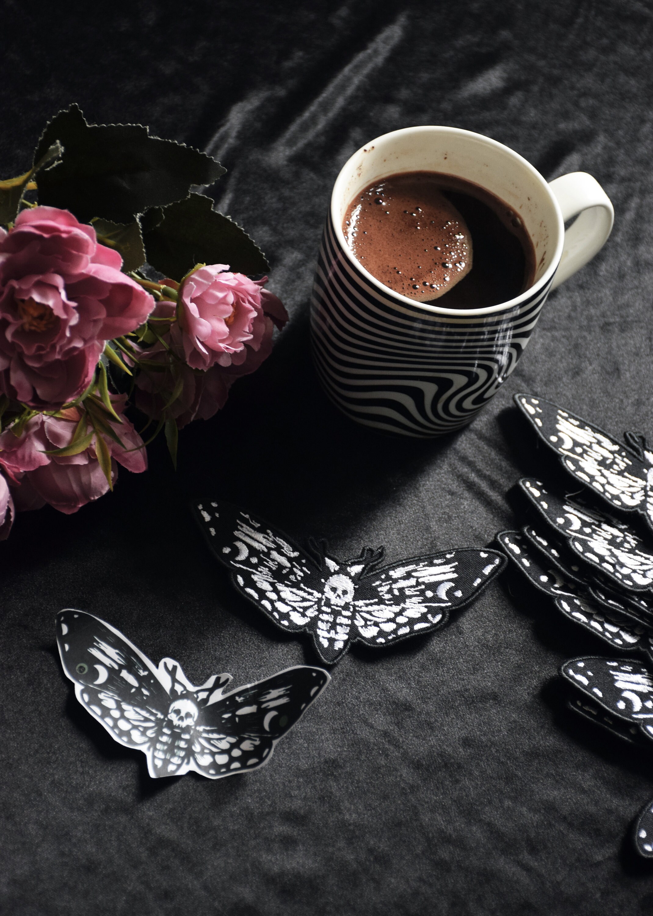 Death's-head Patch: Black and White Moth Patch, Hawkmoth by Madelephant - Etsy