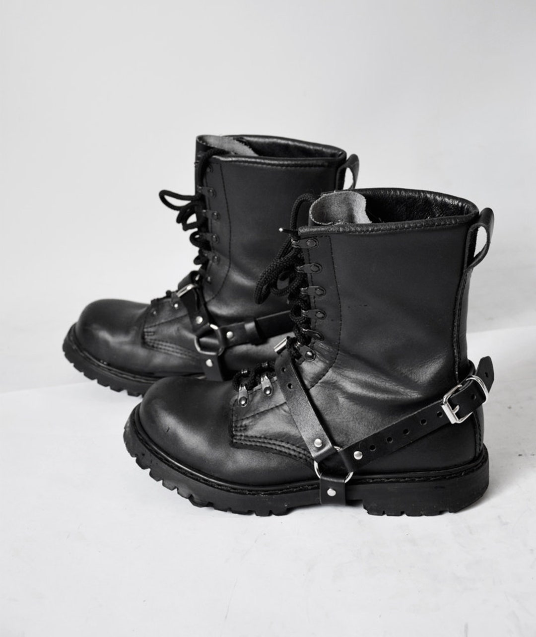 Leather Boot Harnesses With Rings: Adjustable Shoe Cuffs - Etsy