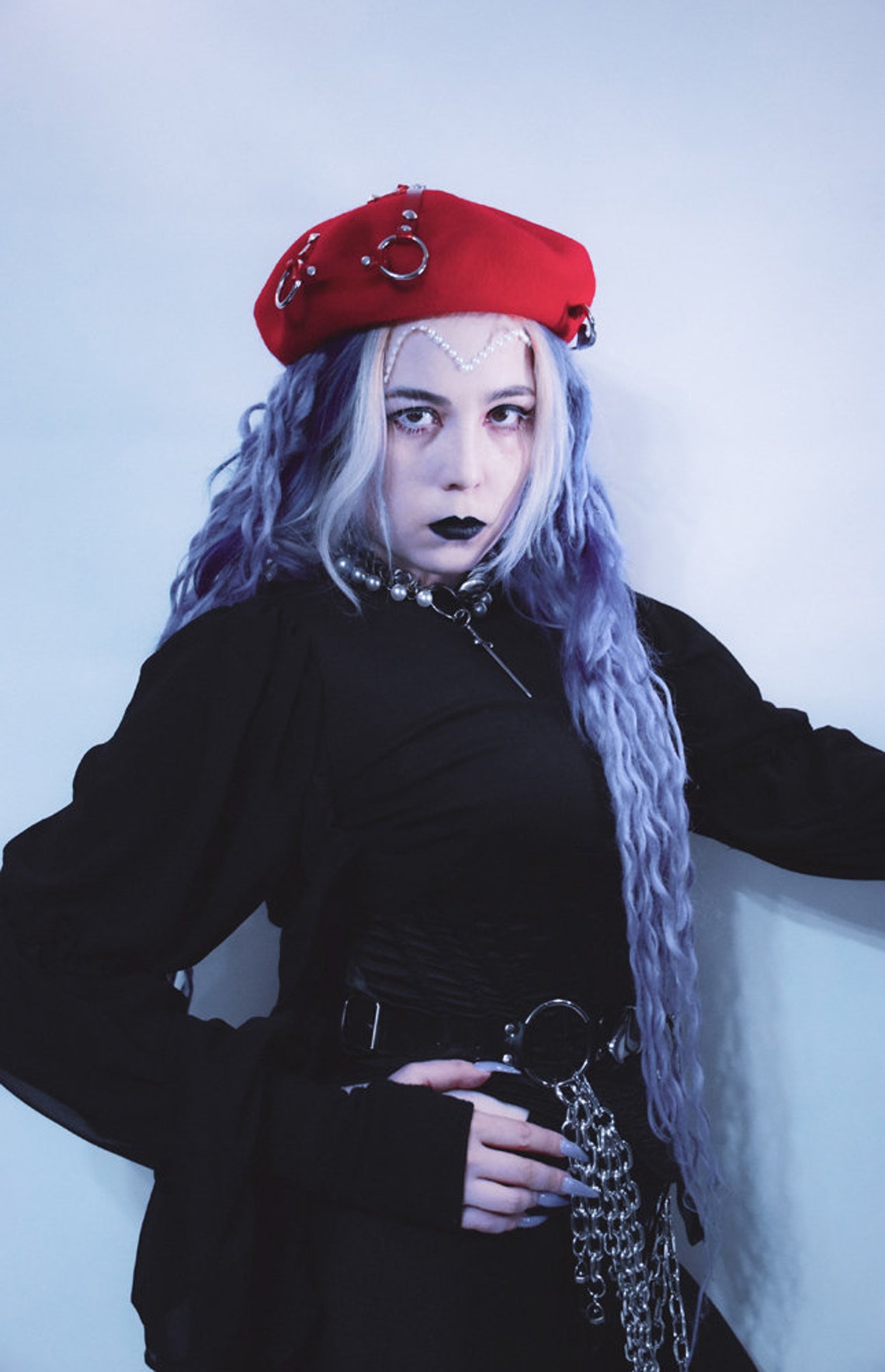 HUGE PIN BERET: Woolen French Beret Decorated With Huge Metal Pin and ...