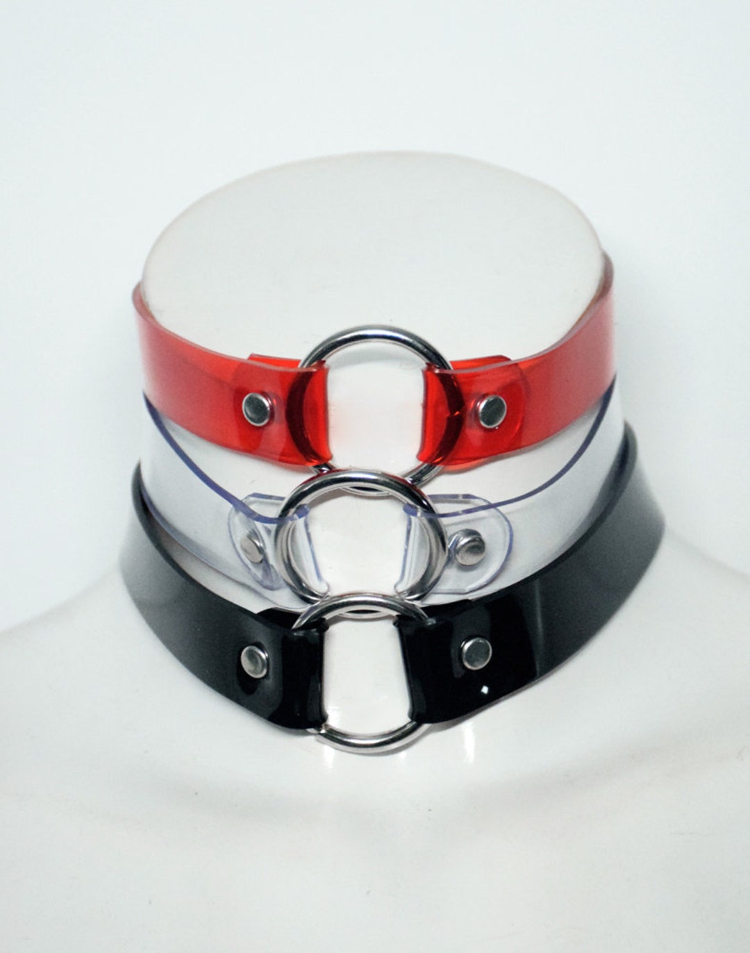PVC O-ring Choker: Transparent, Red, or Black Vinyl - Etsy