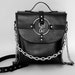 NOIR SNAKE BAG: Leather Handbag/backpack With Chain Handle and Snake ...
