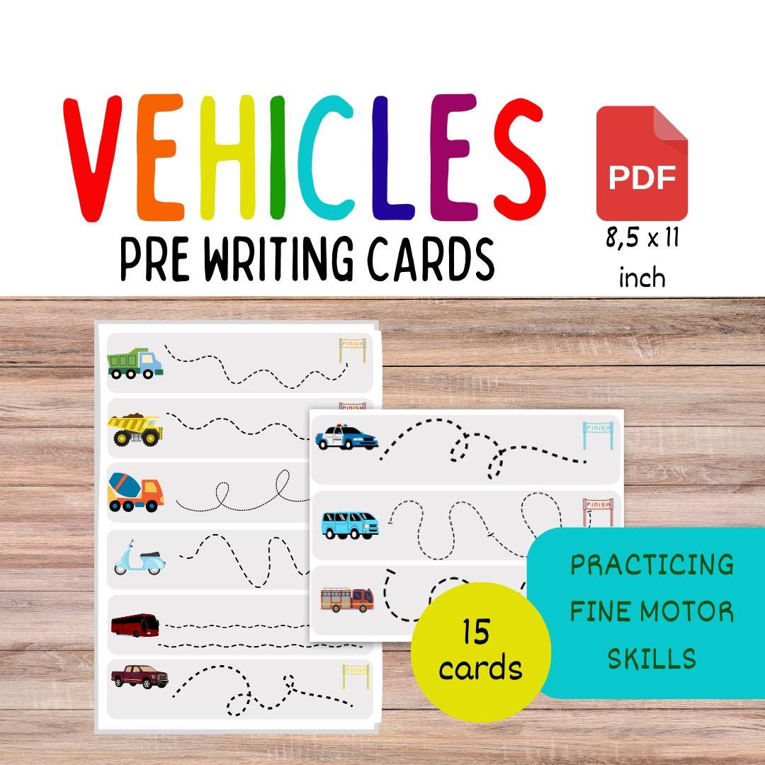 Vehicle Theme, Writing Cards, Writing Practice, Educational Activities ...