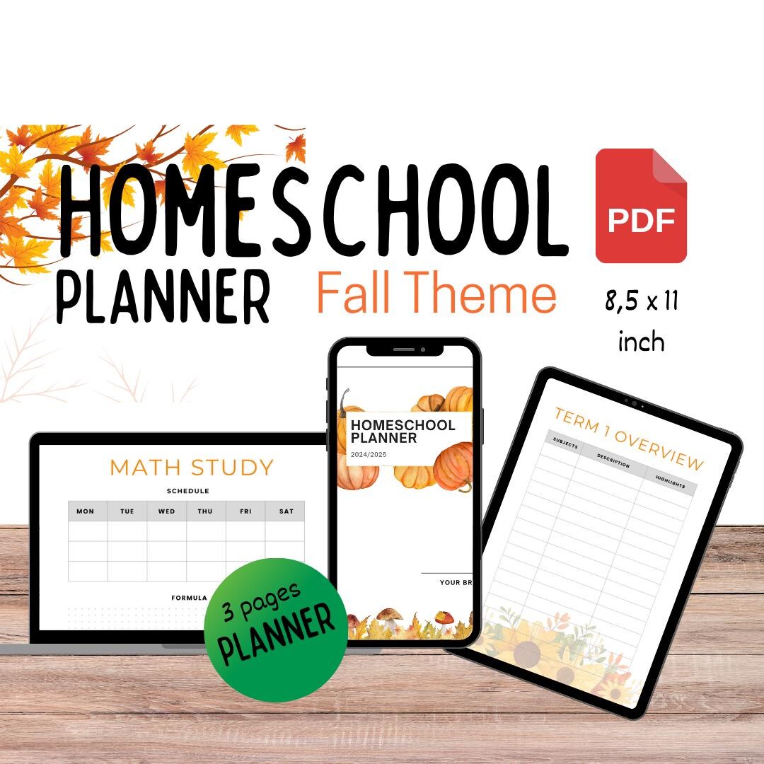 Homeschool Digital Planner, Homeschool Planner Fall Theme, Homeschool ...