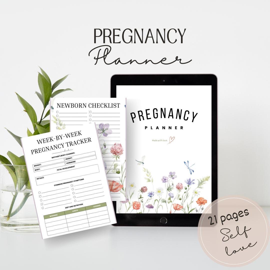 Pregnancy Planner Wild Flowers, Printable Planner, Week by Week Tracker ...