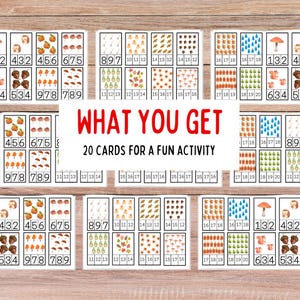 Autumn Counting Cards, Numbers 1-20, Homeschool Activities, Printable ...