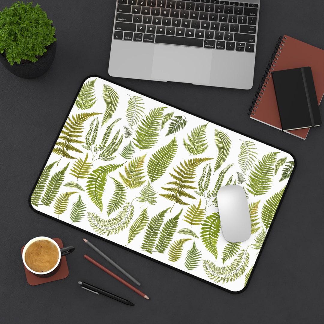Vintage Botanical Fern Desk Mat | Botanical Mouse Pads | Forest Ferns ...